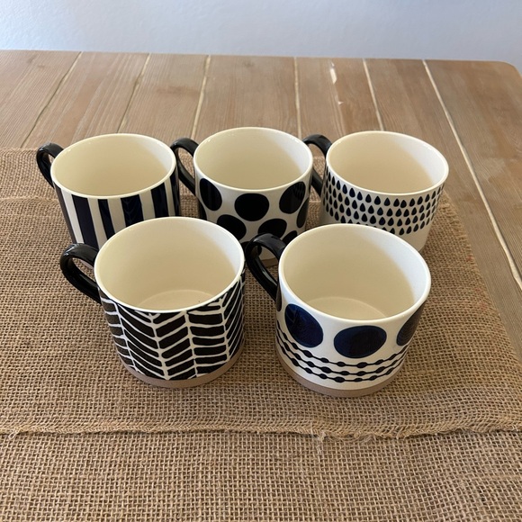 Belle Maison | Dining | Belle Maison Mugs Stoneware Hand Painted White ...